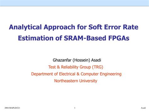 Ppt Analytical Approach For Soft Error Rate Estimation Of Sram Based
