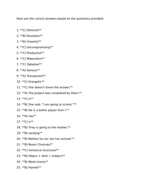 Answer Key Pdf Syntax Human Communication