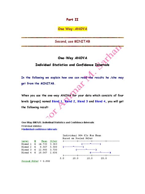 Anova 1 Minitab Pdf Standard Deviation Analysis Of Variance