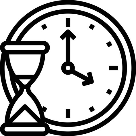 Deadline Clock Hourglass Creative Time Outline Icon 14359373 Vector