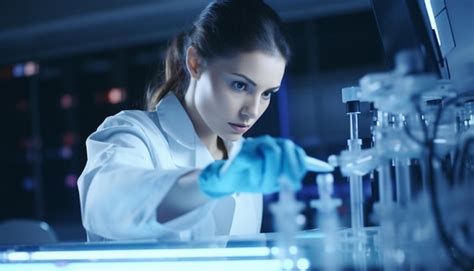 Premium Photo A Woman Conducting Experiments In A Laboratory
