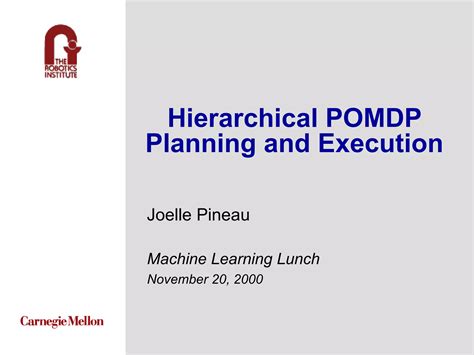 Hierarchical Pomdp Planning And Execution Ppt