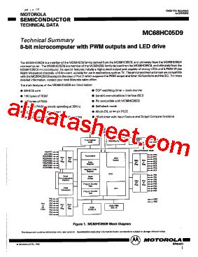 MC68HC05D9 Datasheet PDF Motorola Inc MC68HC05D9 Datasheet PDF Motorola Inc
