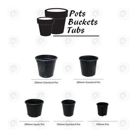 Plastic Pots Various Sizes Standard Drain Holes Gcp Benchmark Hydroponics