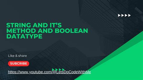 String And It S Method And Boolean YouTube