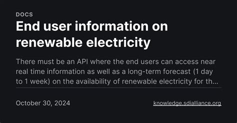 End User Information On Renewable Electricity