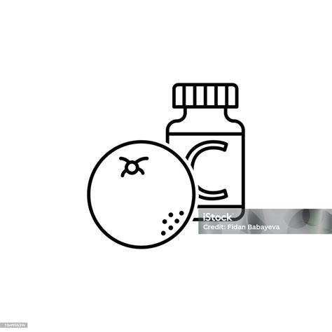 비타민 윤곽 아이콘입니다 다이어트와 영양 일러스트 아이콘의 요소입니다 웹 사이트 웹 디자인 모바일 앱 Ui Ux에 대한 기호 및 기호 수집 아이콘 개념에 대한 스톡 벡터