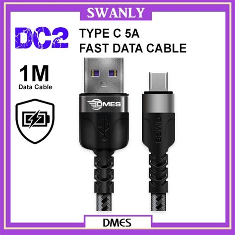 Dmes Dc2 Type C 5a Android Fast Data Cable Shopee Malaysia