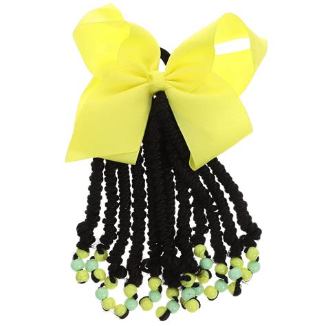 Tuibelyn Braided Ponytail Extension Girls Braid Extension Bow Beaded