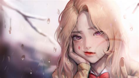 Cute Anime Girl Blonde 4k 7500i Wallpaper Pc Desktop