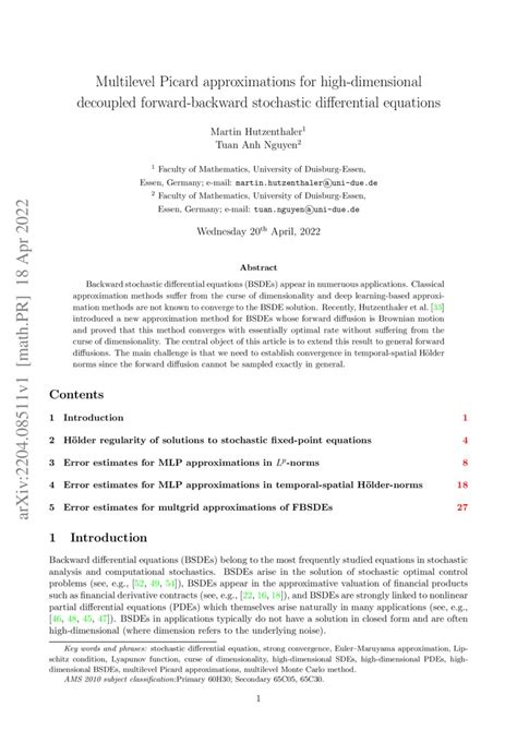 Multilevel Picard Approximations For High Dimensional Decoupled Forward Backward Stochastic