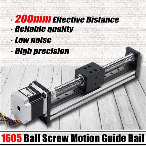 200mm 스트로크 가이드 레일 리니어 엑츄에이터 1605 57mm 모터 장착 볼 스크류 세일