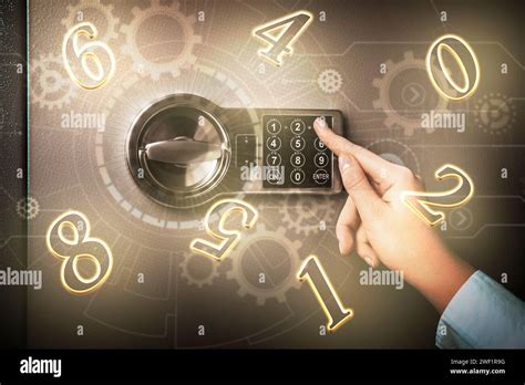 Woman Pressing Buttons On Keypad To Lock Steel Safe Closeup Numbers Symbolizing Code