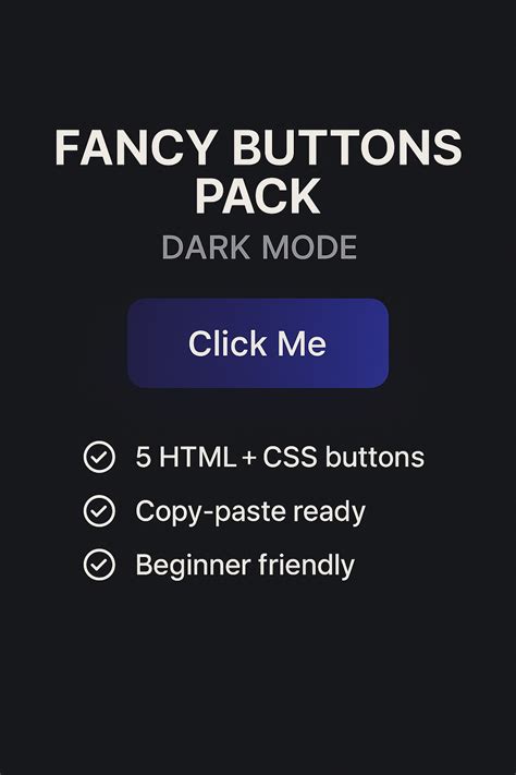 Fancy Buttons Pack Dark Mode Html Css