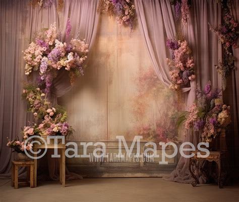 Victorian Studio Room Digital Backdrop Ornate Victorian Flowers And