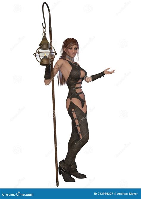 Woman With A Fantasy Outfit Stock Illustration Illustration Of