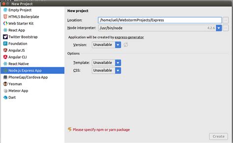 Ask Nodejs Installing Npm Packages In Webstorm 2017 1 3 Ubuntu 16 04 LTS