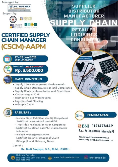 Certified Supply Chain Manager CSCM Hutama Hanriz Indonesia