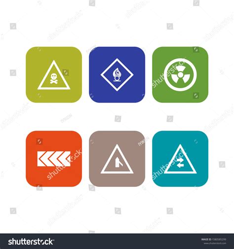 Road Signs Icons Sheet Isolated Stock Vector Royalty Free Shutterstock