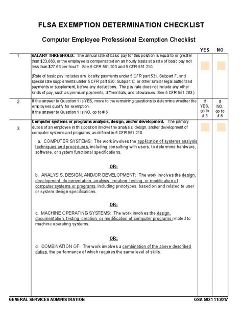 Flsa Exemption Determination Checklist Computer Employee Airslate