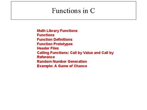 functions in c math library functions function definitions