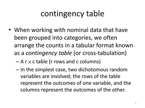 PPT Contingency Tables PowerPoint Presentation Free Download ID 6100785