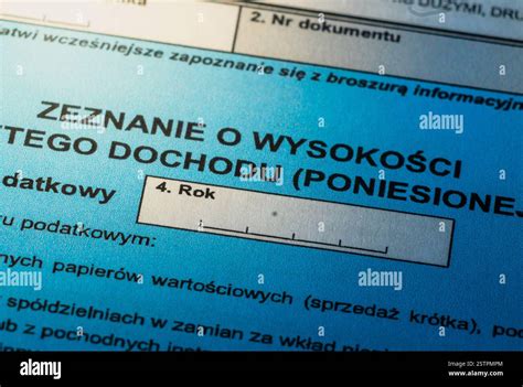 Detailed Paperwork Displaying Polish Pit Tax Forms Essential For Annual