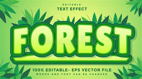 Forest Editable Text Effect Design Template Effect Saved In Graphic Style Stock Vector