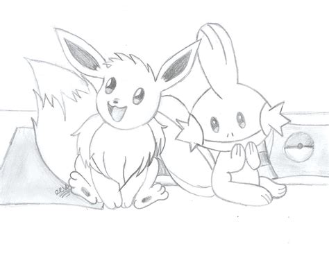 Eevee And Mudkip By Khfant On Deviantart