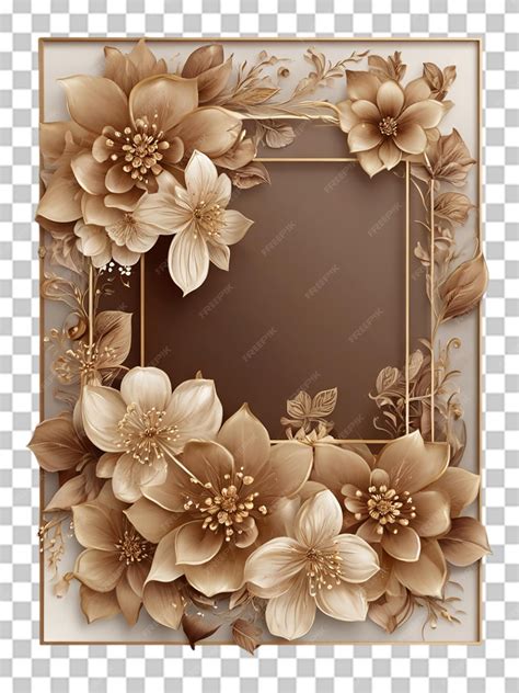Premium Psd Beautiful Luxury Flower Wadding Card Design Isolated