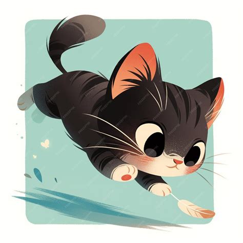 Pixiebob Cat Jumping After A Feather Premium Ai Generated Vector