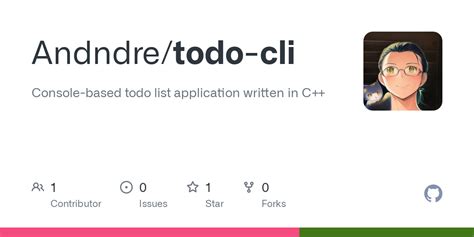 Github Andndretodo Cli Console Based Todo List Application Written