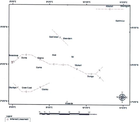 Major Locations Of Mega Lineaments Middle Benue Trough Download Scientific Diagram