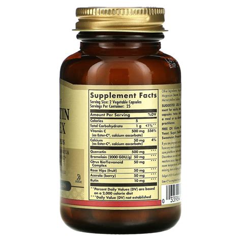 Solgar Quercetin Complex With Ester C 50 Vegetable Caps Vitashop Nz