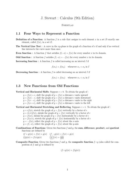 Formulas Stewart Pdf Function Mathematics Exponential Function