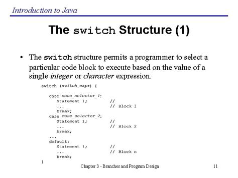 Introduction To Java Chapter 3 Branches And Program
