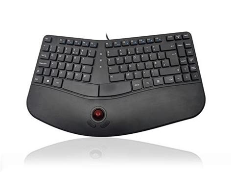Contour A Shaped Keyboard With Inbuilt Trackball Mouse Ooscare