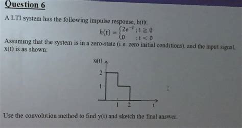 Solved Question A LTI System Has The Following Impulse Chegg
