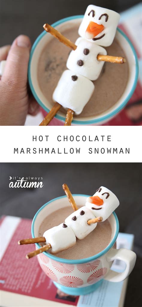 Marshmallow Snowman Make A Hot Chocolate Buddy Its Always Autumn
