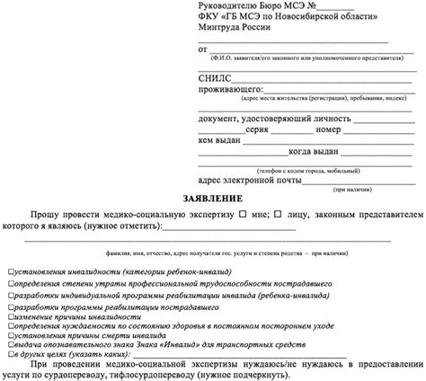 Заявление на мсэ образец заполнения