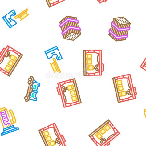 Nuclear Energy Power Reactor Vector Seamless Pattern Stock Vector