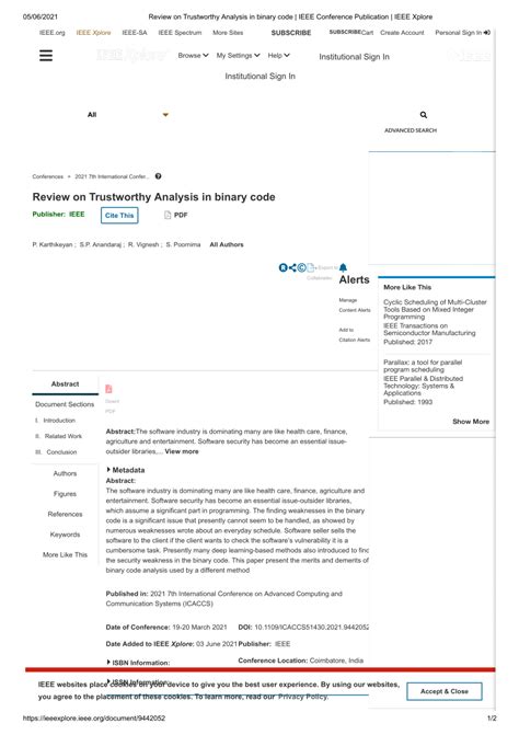 pdf review on trustworthy analysis in binary code ieee conference