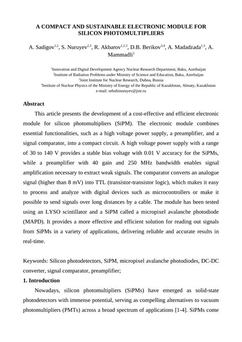 Pdf A Compact And Sustainable Electronic Module For Silicon