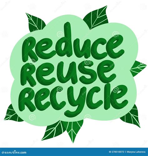 Hand Drawn Illustration Of Reduce Reuse Recycle Ecological Concept On