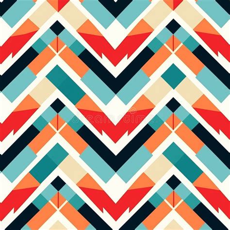 Vibrant Geometric Chevron Pattern For Surface Printing Stock