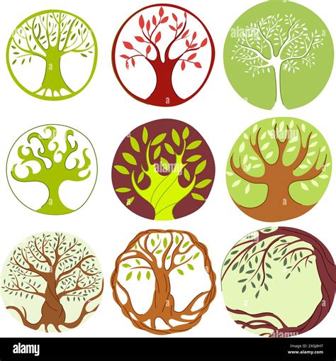 Tree Of Life Set Cartoon Vector Illustration Stock Vector Image Art Alamy
