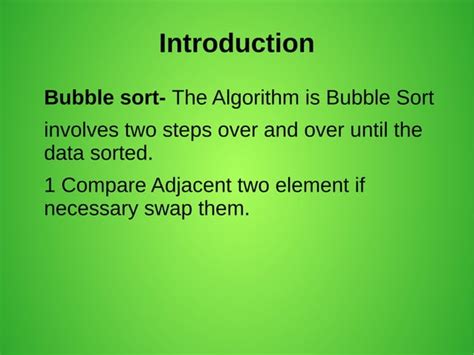 Bubble Sort Ppt
