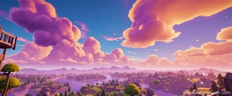 Sky With Clouds In Fortnite Style Prompts Stable Diffusion Online