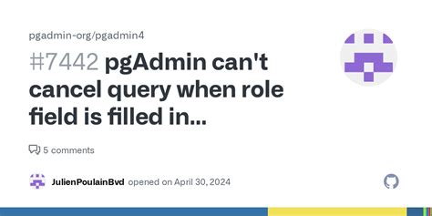 Pgadmin Cant Cancel Query When Role Field Is Filled In Connection Settings · Issue 7442