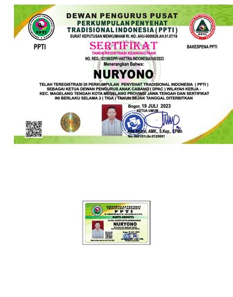 Ketua Dpac Ppti Nuryono Ibu Sumiyati Pdf